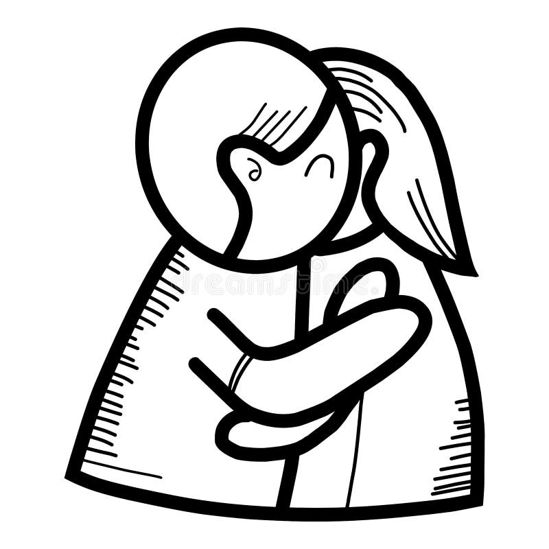 Doodle people hug stock vector. Illustration of vector - 257948906