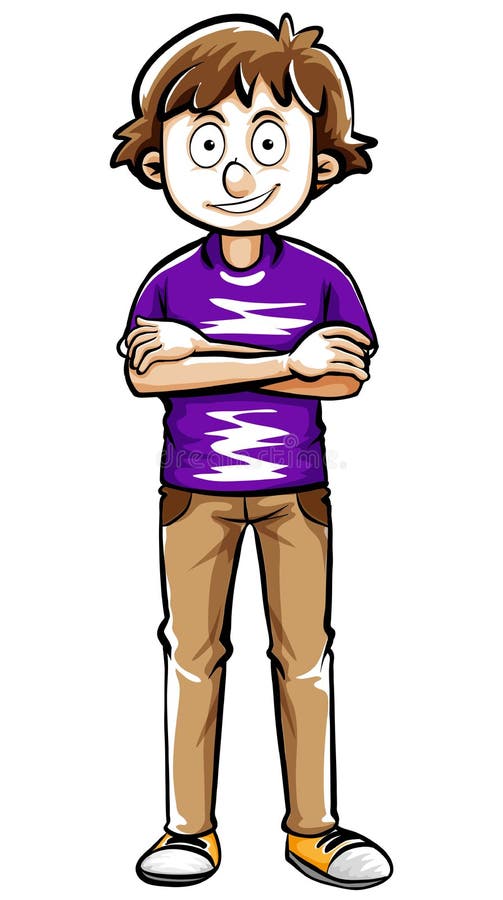 Doodle Human Character for Man Standing Stock Vector - Illustration of ...