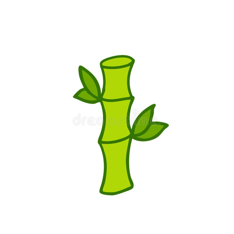 Bamboo Doodle Icon, Vector Color Line Illustration Stock Illustration ...