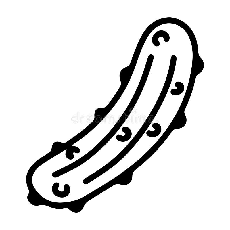 Doodle Icon of Cucumber Pickle Stock Vector - Illustration of healthy ...