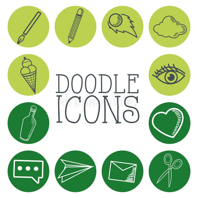Doodle Icon Design. Cartoon Icon. Draw Concept Stock Vector ...