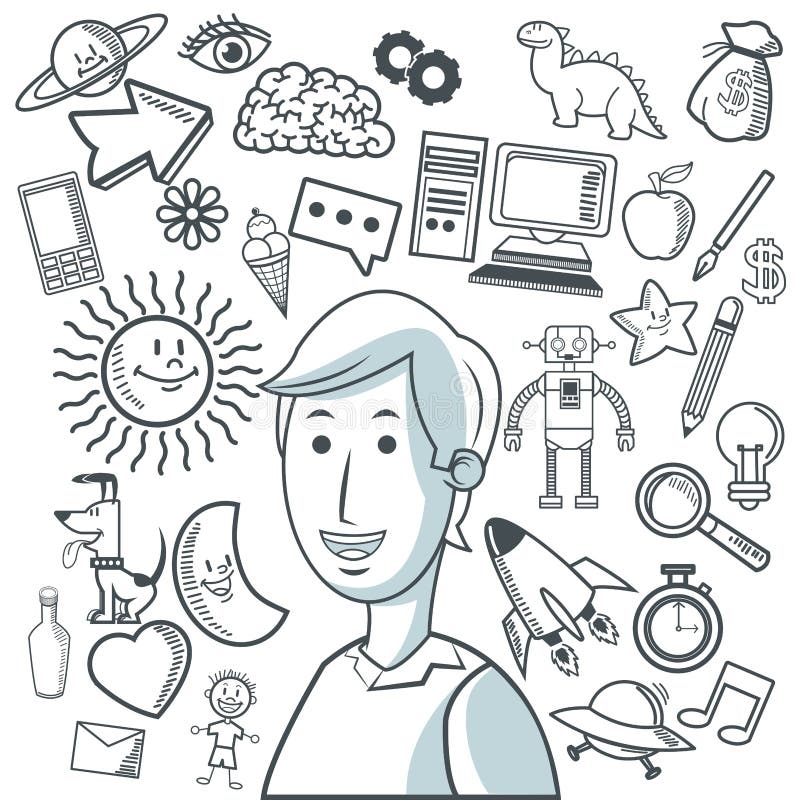 Doodle Icon Design. Cartoon Icon. Draw Concept Stock Vector ...