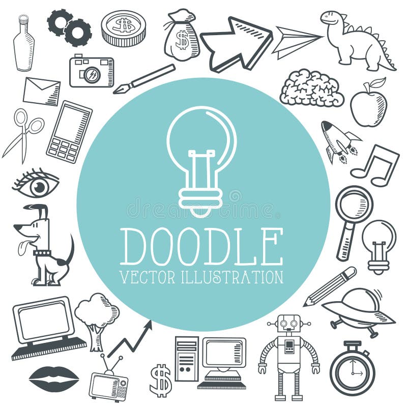Doodle Icon Design. Cartoon Icon. Draw Concept Stock Vector ...