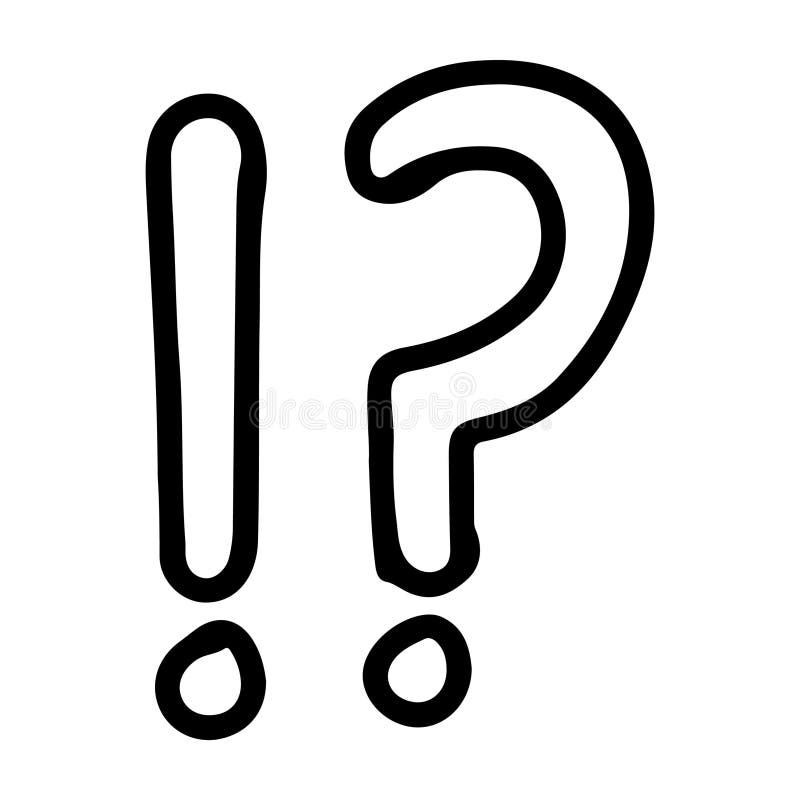 Doodle Icon of Exclamation Mark and Question Mark Stock Illustration ...