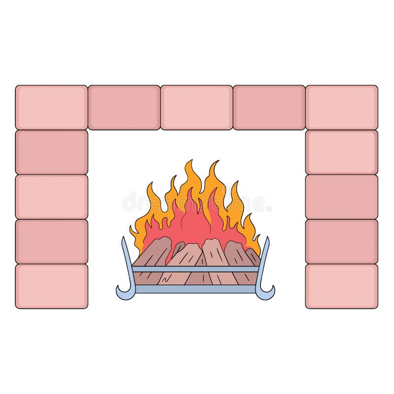 Doodle Icon Fireplace a Warm Place in Winter Stock Vector ...