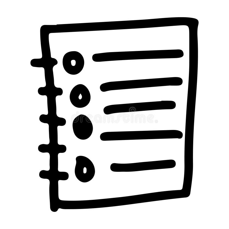 Doodle Icon of Notes on Binder Stock Illustration - Illustration of ...