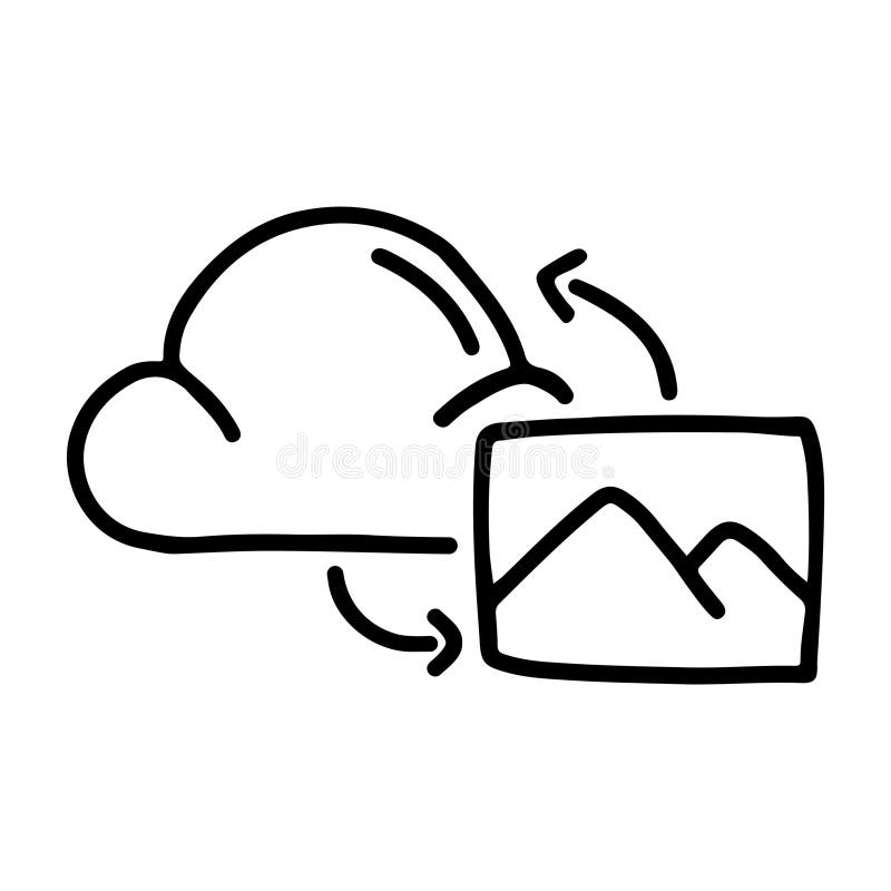 Doodle Icon of Photo Backup Stock Illustration - Illustration of ...