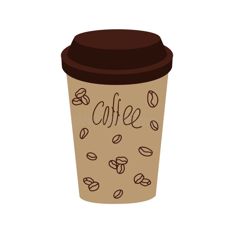Doodle Icon Plastic Cup of Coffee To Go. Hand Drawn Reusable Plastic To ...