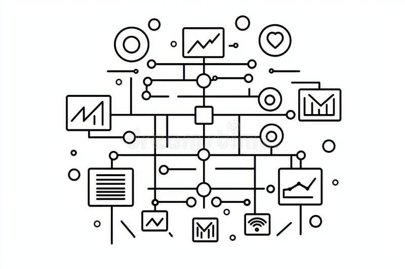 Doodle-Icon: Process-Chart with Circle, Ratchet, Right-arm - Black ...