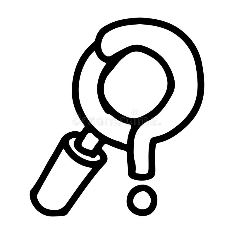 Doodle Icon of Searching for Questions Stock Vector - Illustration of ...