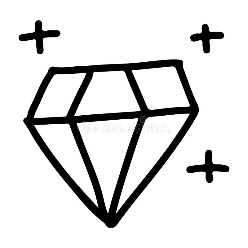Doodle Icon of Shiny Diamonds Stock Illustration - Illustration of ...