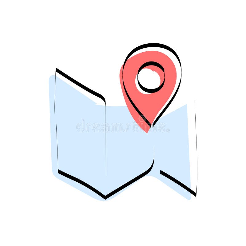 A placemark on the map stock vector. Illustration of collection - 304397410