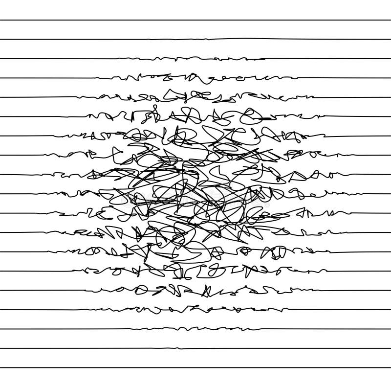 Doodle Illegible Handwriting Pattern Black Scribbles On White