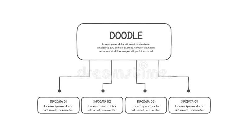 Doodle Infographic Elements with 4 Options. Vector Business Template ...