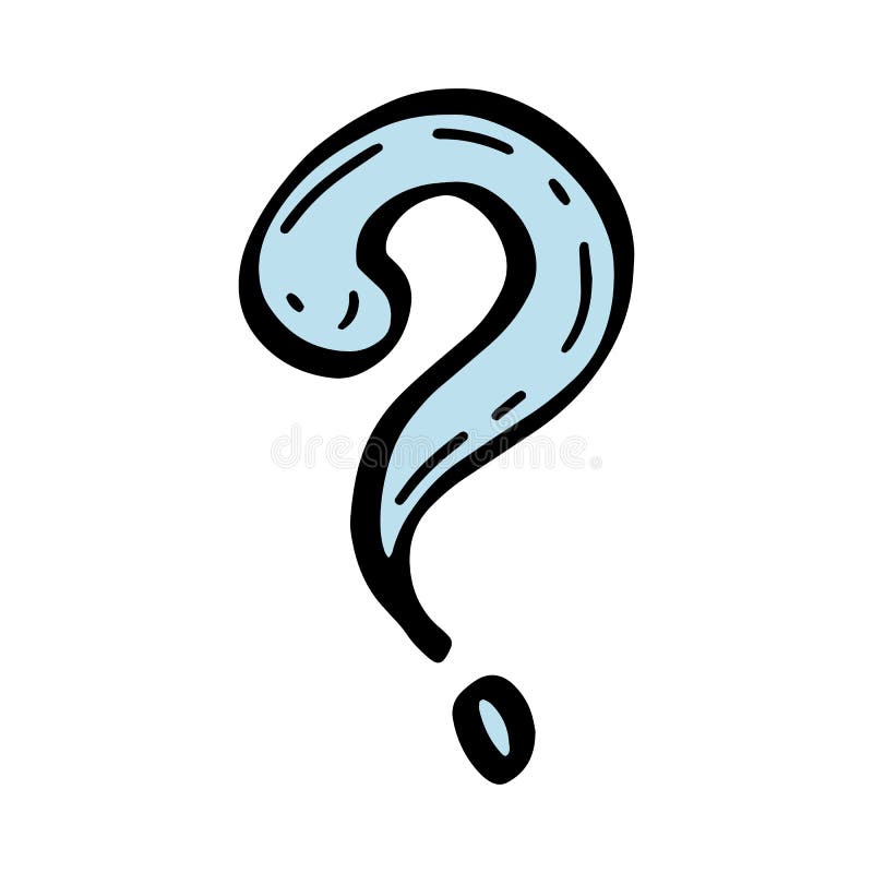 Doodle Infographic Question Mark Blue and Black Line Vector. Stock ...