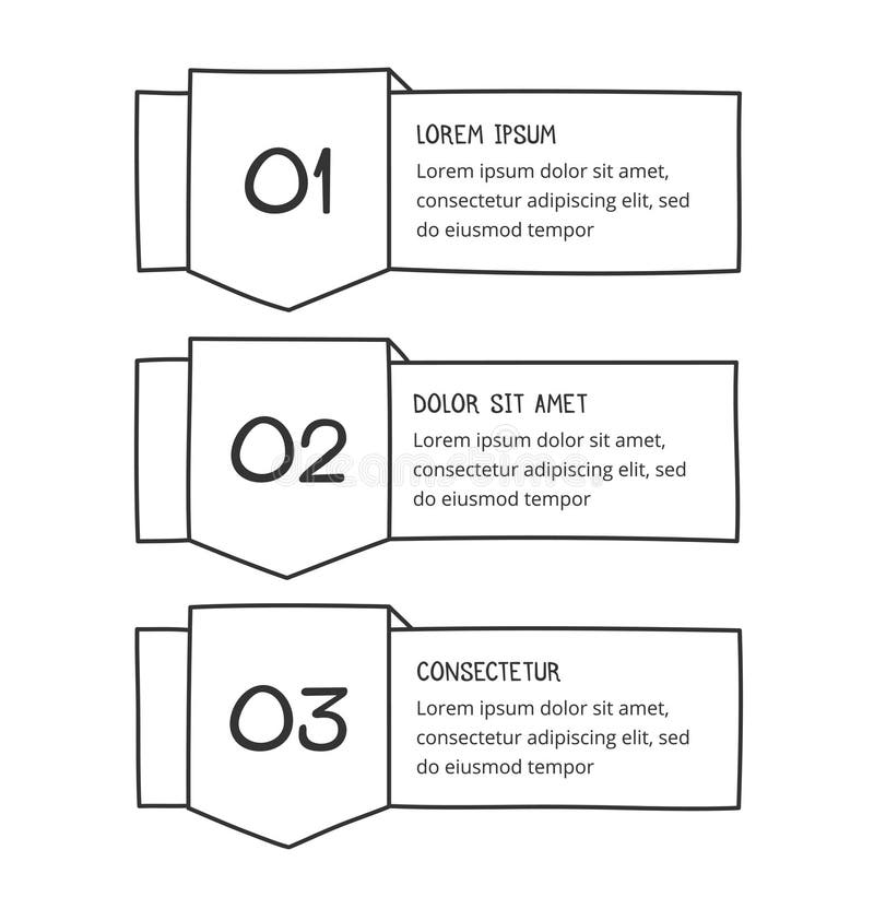 Doodle Infographics - Process with 6 Steps Stock Vector - Illustration ...