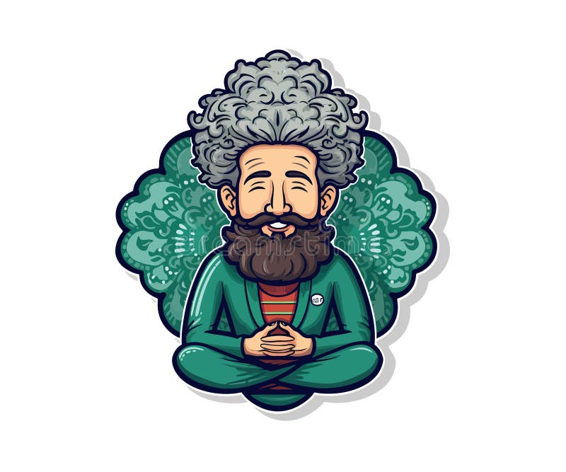 Doodle Inspired Mindfulness Expert Sticker. Vector Illustration Design ...