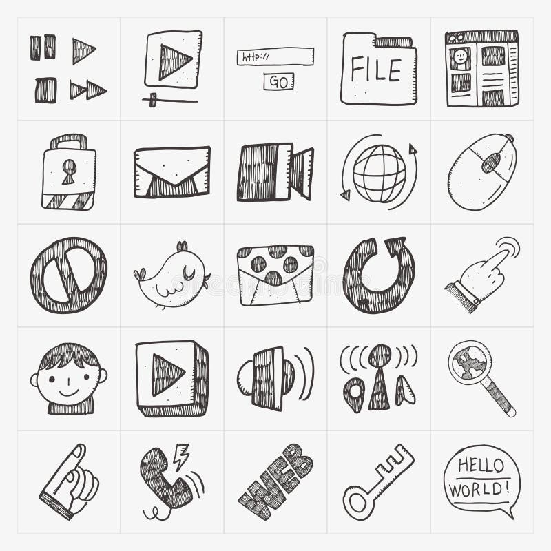 Sketchy Doodle Web Icon Computer Design Elements Stock Vector ...
