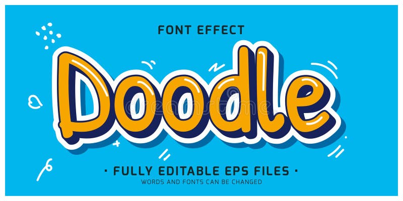 Doodle Kawaii Cute Editable Vector Text Effect Stock Vector ...