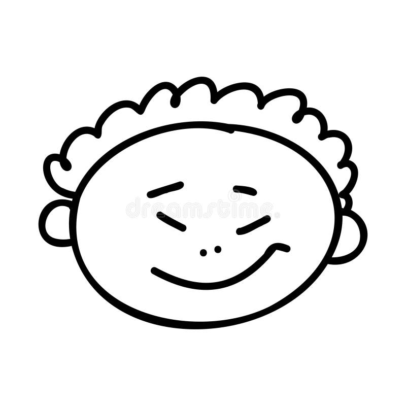 Doodle Kid, Outline Cartoon Vector Drawing Child Vector Stock Vector ...