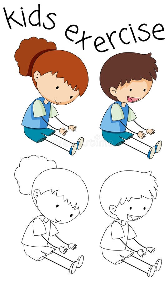 Doodle Kids for the Lower Corner of Your Design, Stick Figure Stock ...