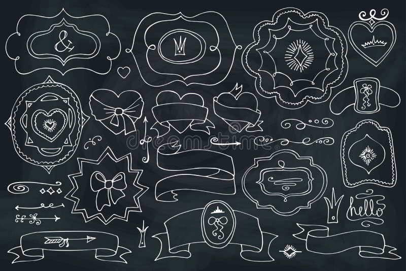 Doodle Labels, Badges,frame,border,decor Element Stock Vector ...