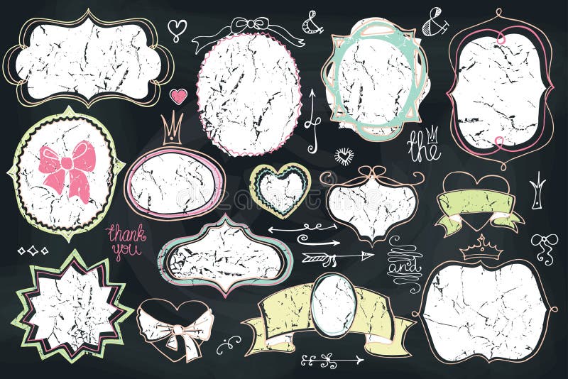 Doodle Labels, Badges,frame,border,decor Element Stock Vector ...
