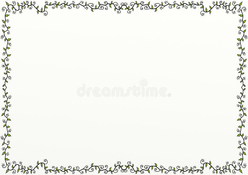 Doodle Leaf Flourish Page Border Stock Illustration - Illustration of ...