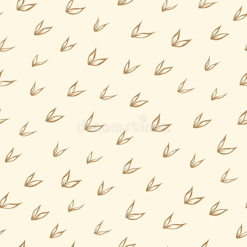 Doodle Leaves Seamless Pattern. Beige Repeat Background. Stock ...