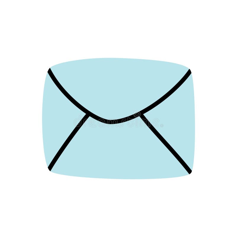 Doodle Letter Envelope Icon Hand Drawn in a Modern Minimalistic Style ...