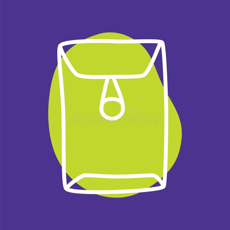 Doodle Letter, Open End Button String Envelope Hand Drawn with Thin ...