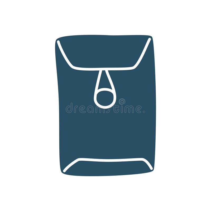 Doodle Letter, Open End Button String Envelope Hand Drawn with Thin ...