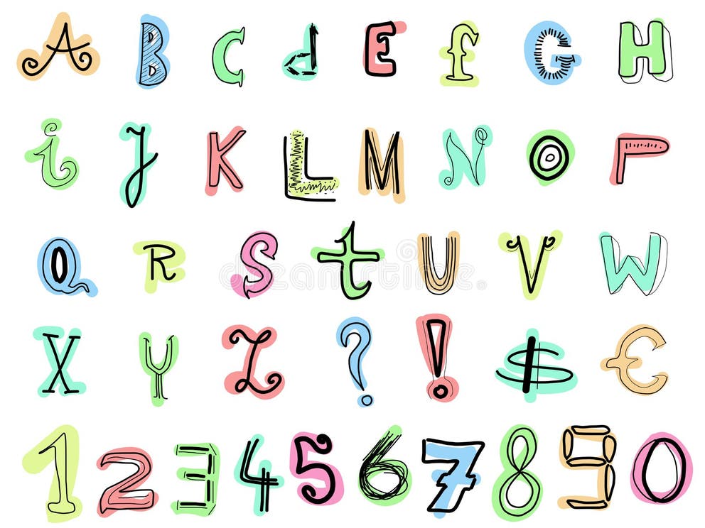 Handwriting Doodle Alphabet Stock Illustrations – 3,004 Handwriting ...