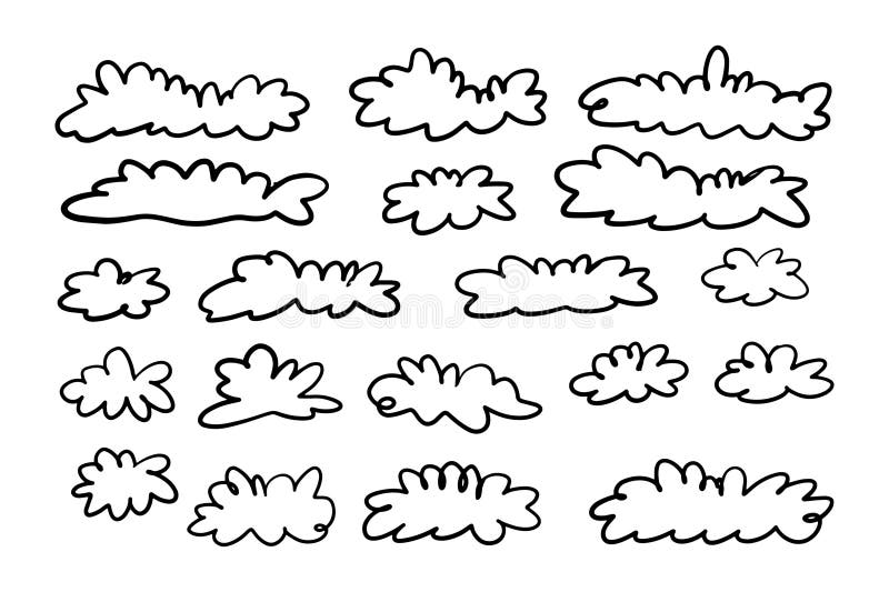 Doodle Line Cloud Hand Drawn in the Sky Stock Vector - Illustration of ...