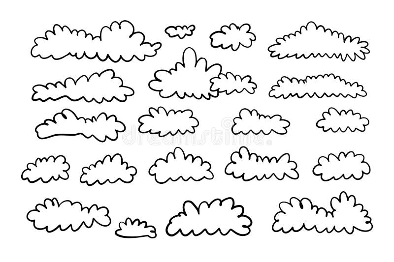 Doodle Line Cloud Hand Drawn in the Sky Stock Illustration ...
