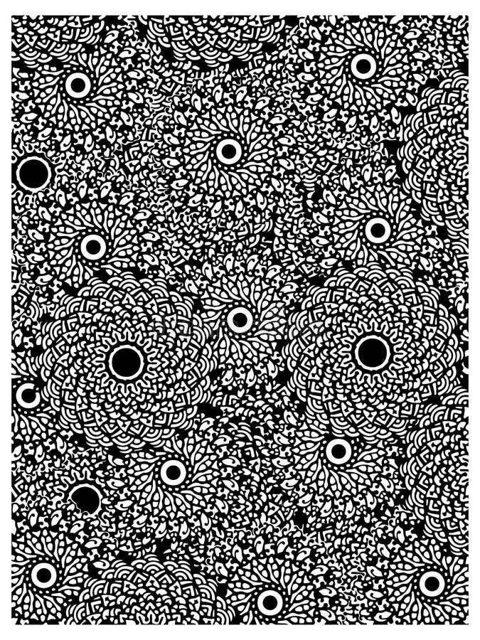Doodle Line, Pile and Complicated Flower Mandalas, Abstract Stock ...