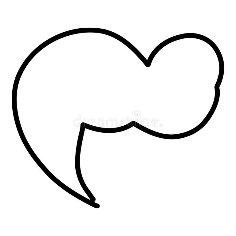 Doodle Line Text Balloon. Speech Bubble Banners with Empty Talk, Linear ...