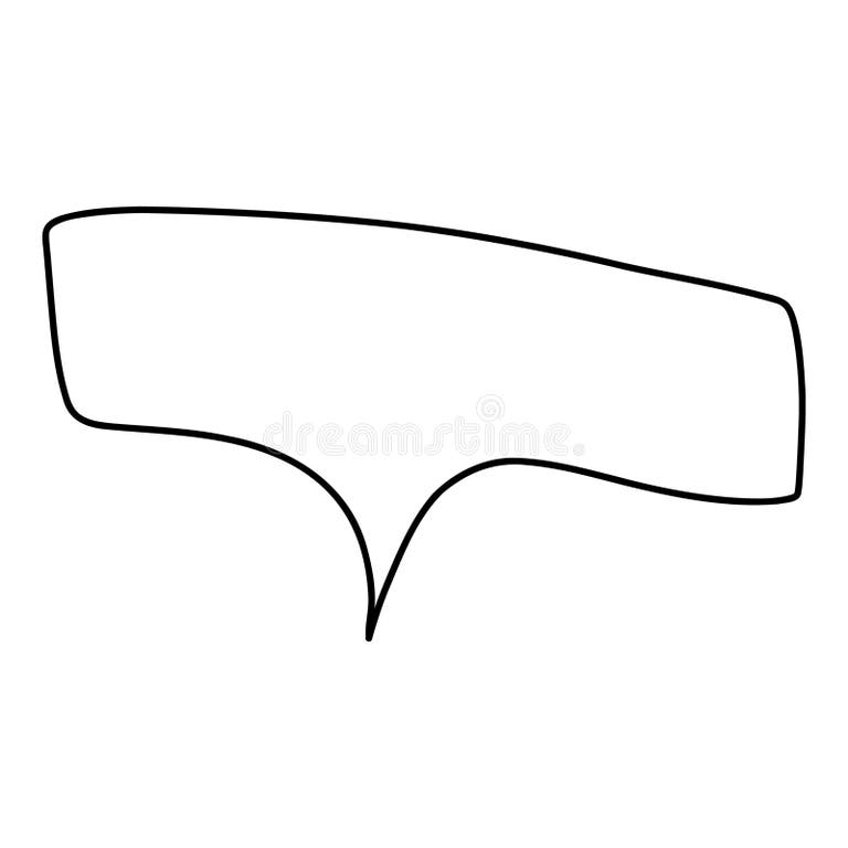 Doodle Line Text Balloon. Speech Bubble Banners with Empty Talk, Linear ...