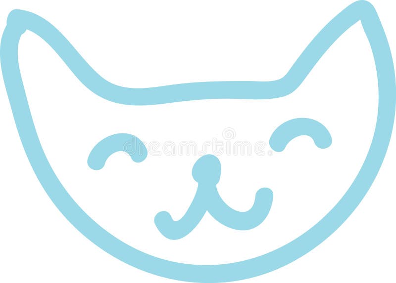 Doodle Lined Cat Face stock vector. Illustration of isolated - 351910253