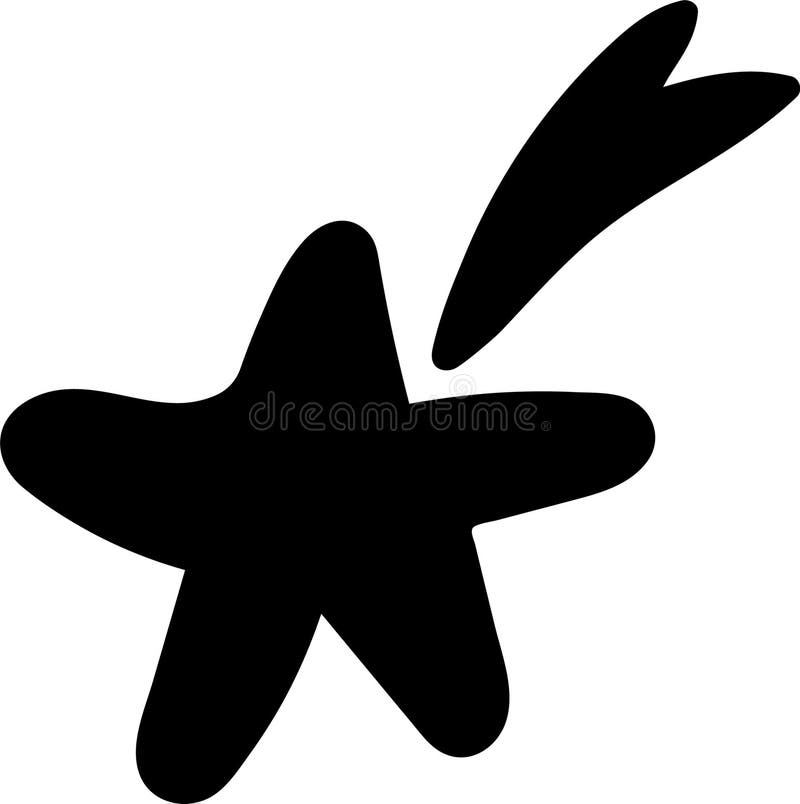 Doodle Lined Flying Star stock illustration. Illustration of vector ...