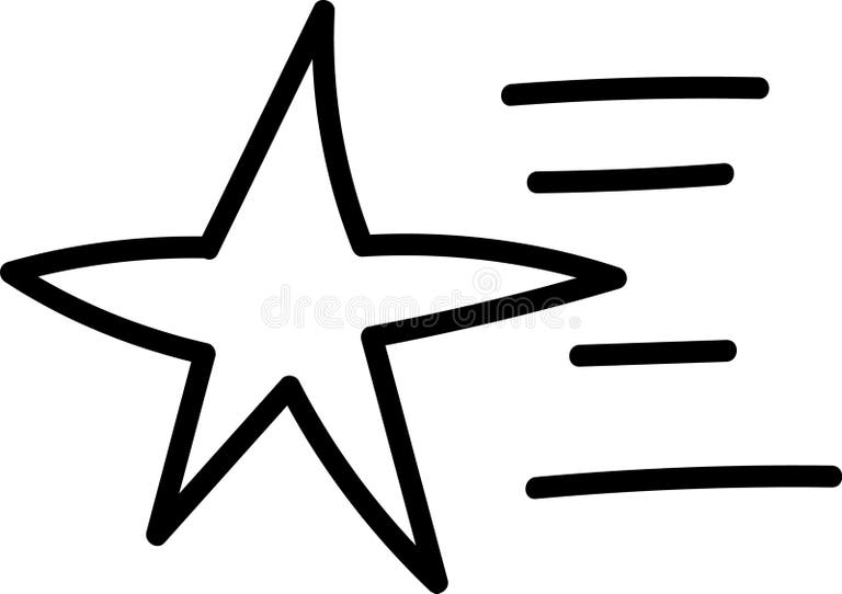 Doodle Lined Flying Star stock vector. Illustration of rocket - 370067959