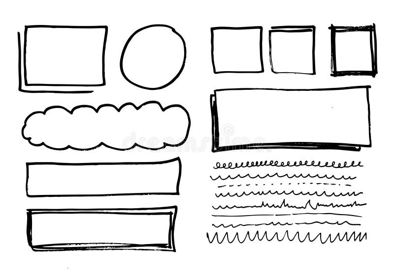 Doodle Lines and Curves Vector. Set of Simple Doodle Lines, Curves ...