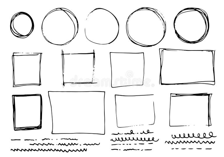 Doodle Lines and Curves Vector. Set of Simple Doodle Lines, Curves ...