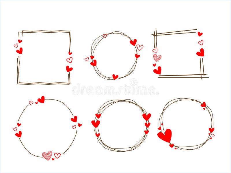 Doodle love frame design stock vector. Illustration of 4036 - 267703557
