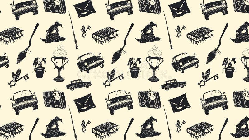 Doodle Red Magic Things from a Wizard School Animation Loop Background ...