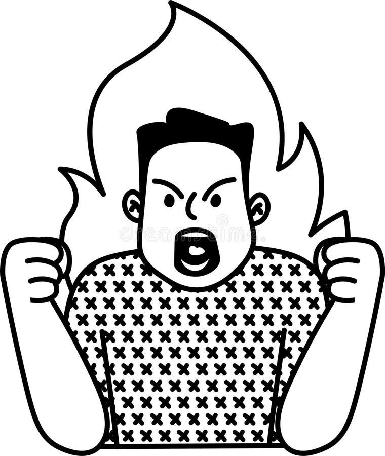 Doodle Man Character Angry Gesture Stock Illustration - Illustration of ...