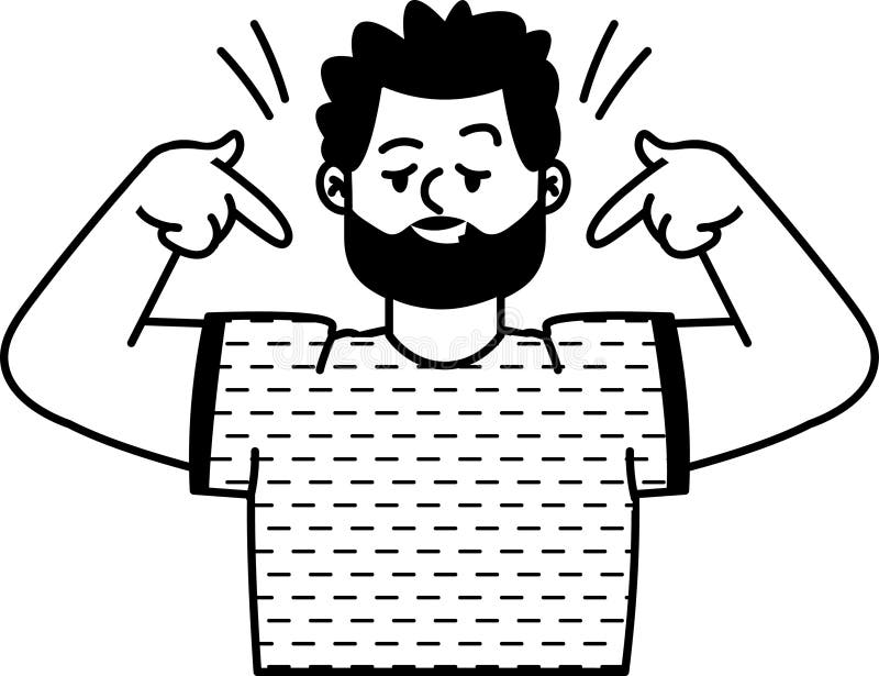 Doodle Man Character Pointing To Himself Stock Vector - Illustration of ...