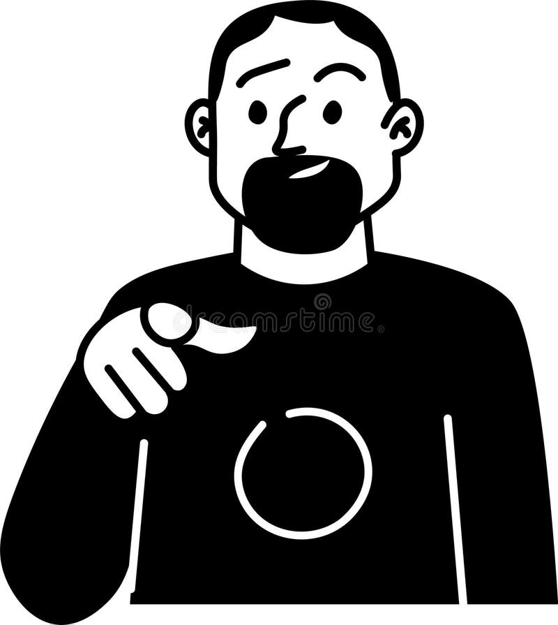 Doodle Man Character Pointing To You Stock Illustration - Illustration ...