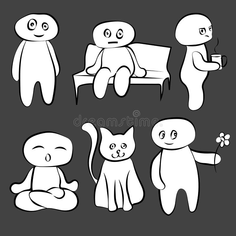 Doodle man is cute stock vector. Illustration of activity - 55866397