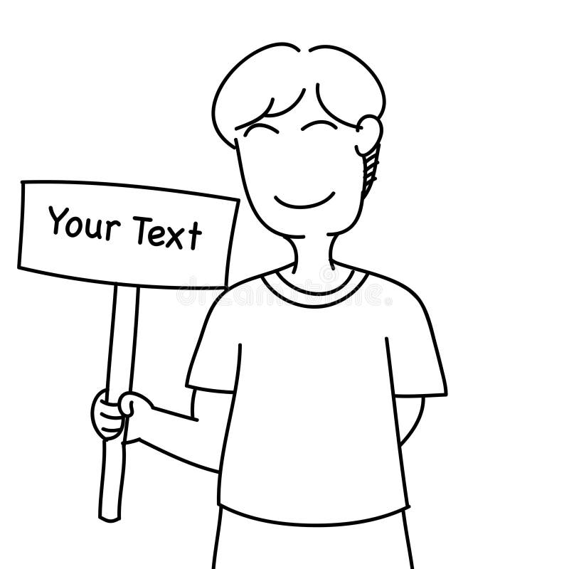 Doodle Man with Editable Stroke Vector Stock Vector - Illustration of ...